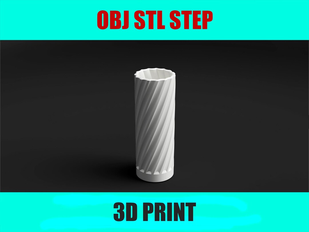 Spiral Vase 3D Model: Modern Cylinder STL File (220x80 Mm) - Etsy