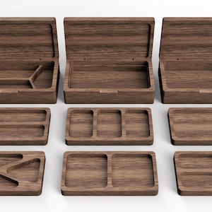 3D Model of Jewelry Box Set – 3 Main Boxes With 6 Interchangeable Trays ...