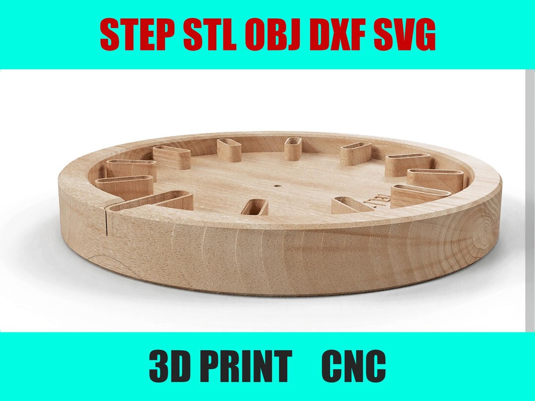 3D Clock Model for CNC or 3D Printing | Custom Wooden Clock Design ...