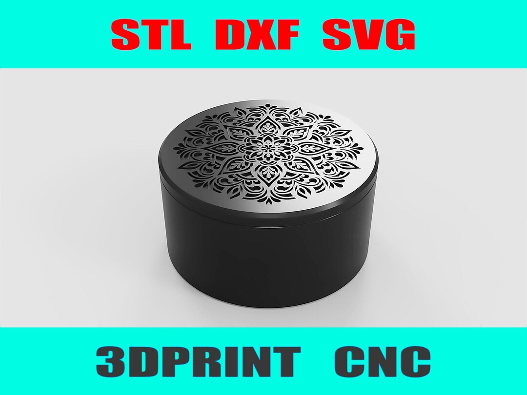 Digital 3D Model of Mandala Jewelry Box – STL, DXF, SVG for 3D Printing ...