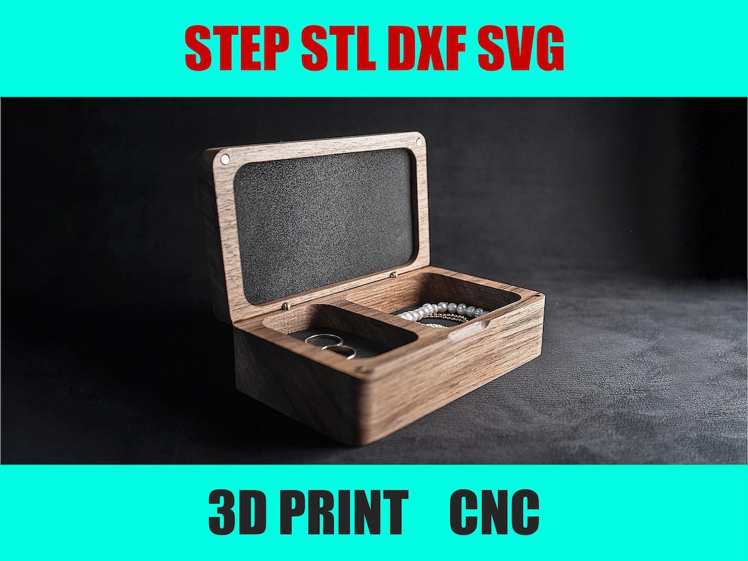 3D Printed Jewelry Box STL File: Two-compartment Organizer (digital ...