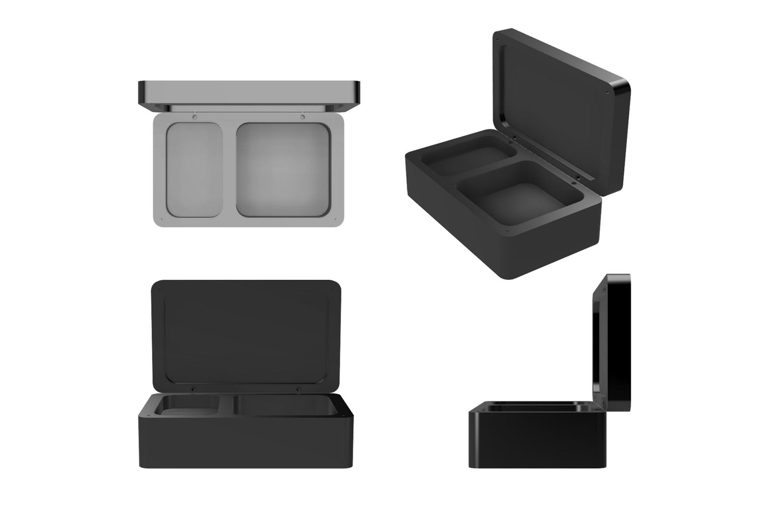 3D Printed Jewelry Box STL File: Two-compartment Organizer (digital ...