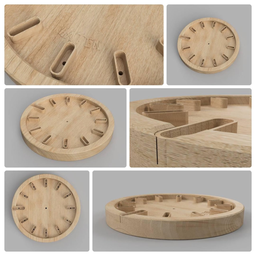 3D Clock Model for CNC or 3D Printing Custom Wooden Clock Design ...
