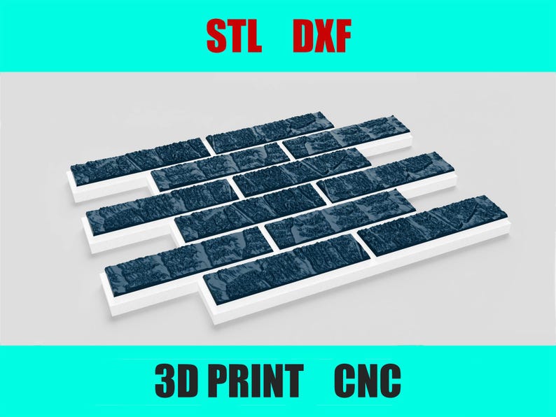 Brick Wall Panel 3D Model for Cnc, Mold Making, STL/STEP/DXF - Etsy