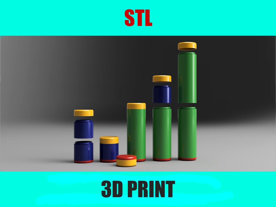 Modular Tube With Lid V2, Custom Length, 3D Print STL Files - Etsy