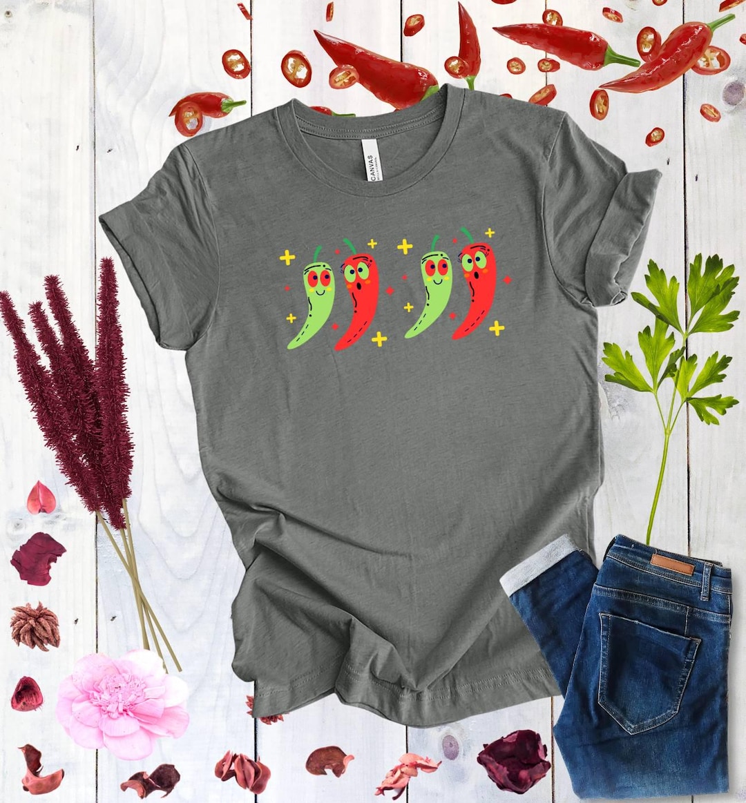 Cartoon Red Chilli Paper Tee Shirt, T-shirts for All, Graphic Tees ...