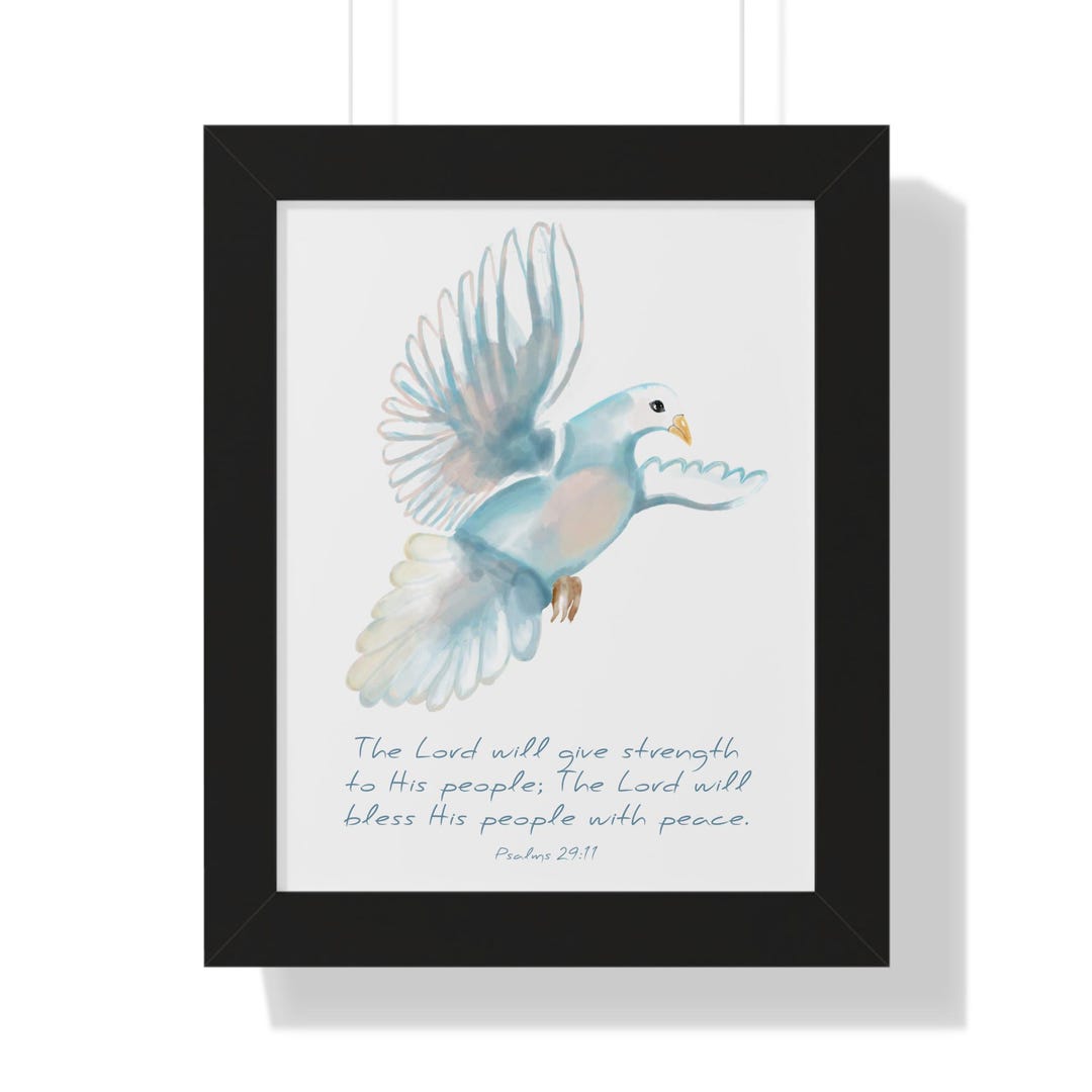 Framed Dove Art Print With Bible Scripture - Etsy