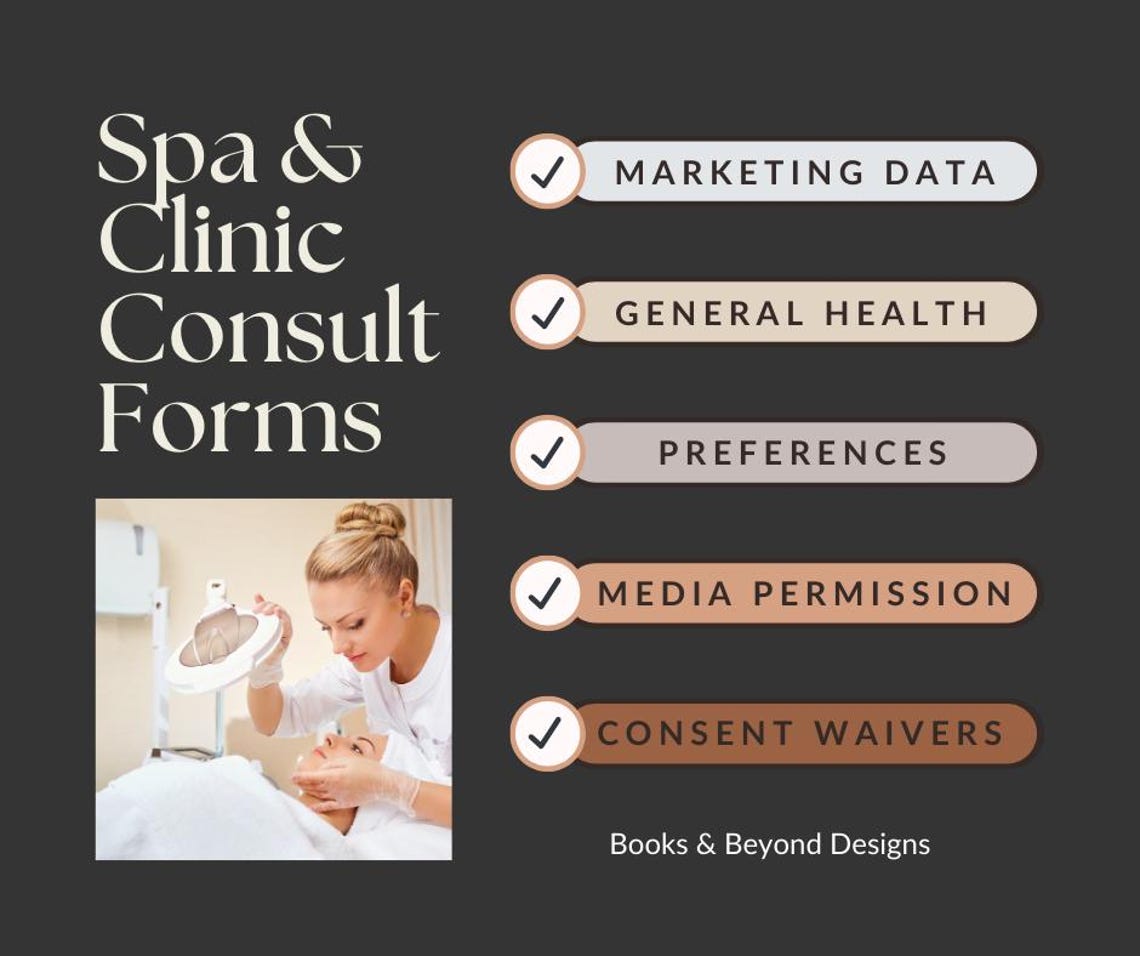 Spa and Skin Clinic Consultation Form Digital Download Client Intake ...