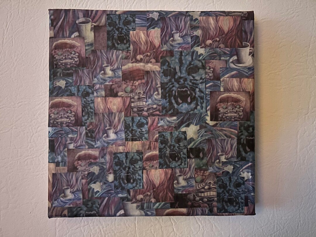 Schizophrenia Collage Paper on Matt Varnished Canvas 20x20 Cm - Etsy