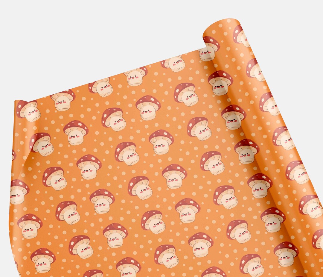 Kawaii Cute Mushroom Wrapping Paper Sheets of Kawaii Gift Wrap - Etsy