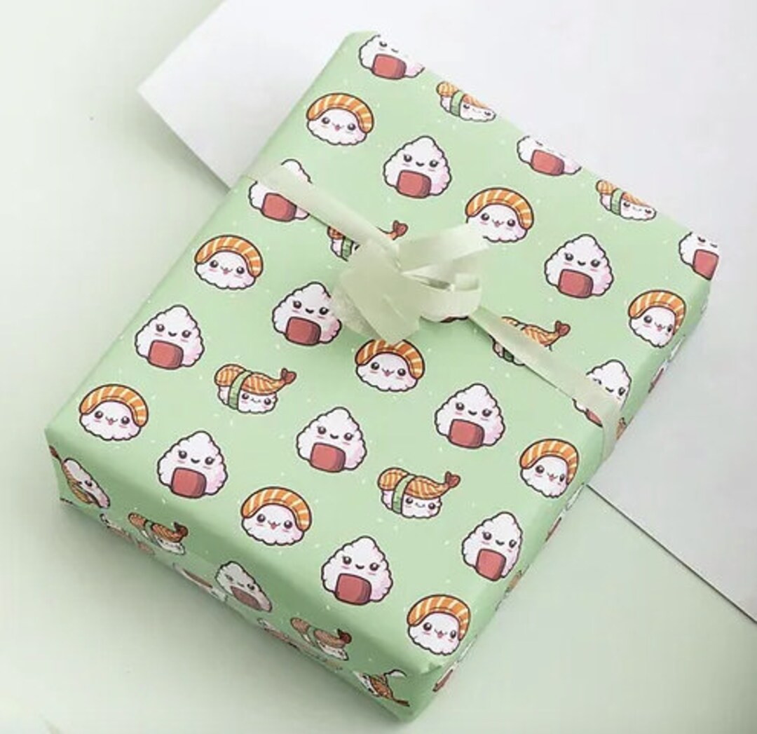 Sushi Kawaii Wrapping Paper- Individual Sheets of Kawaii Gift Wrap - Etsy