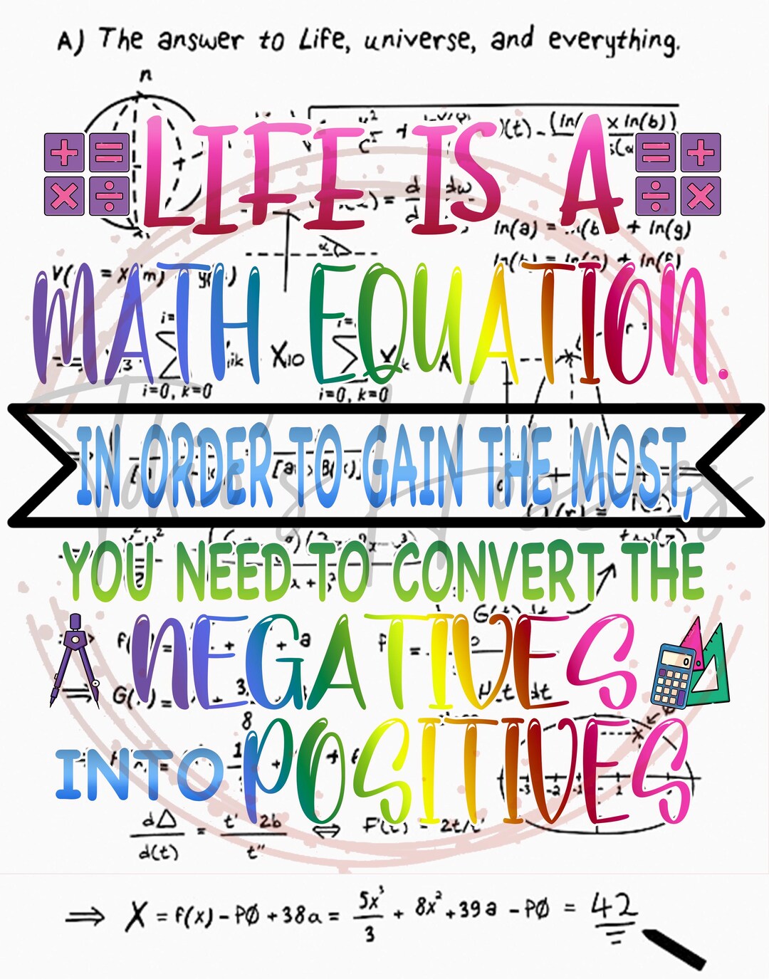 Life is a Math Equation - Etsy
