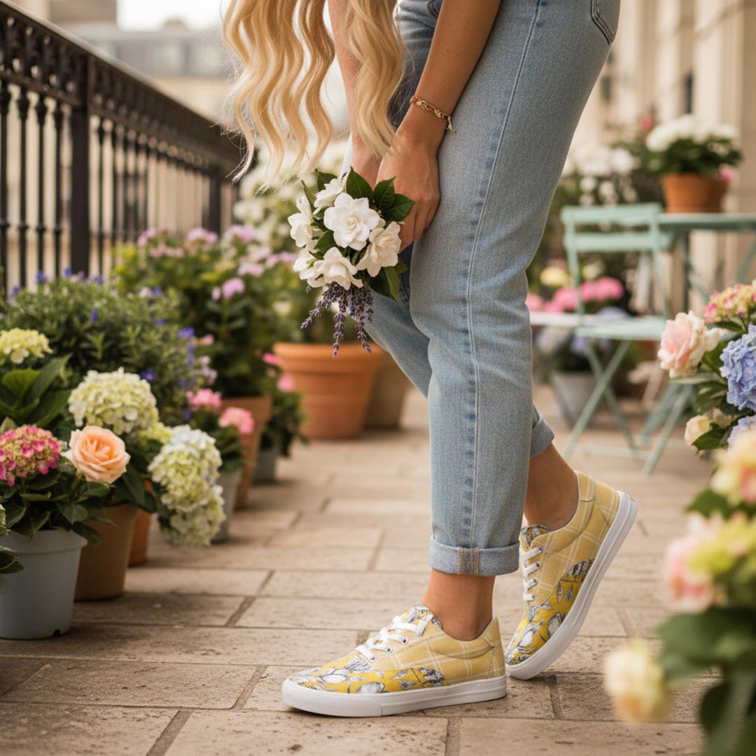 Lemon Shoes, Italian Style, Sneaker Gift for Her, Women's Retro Shoes ...