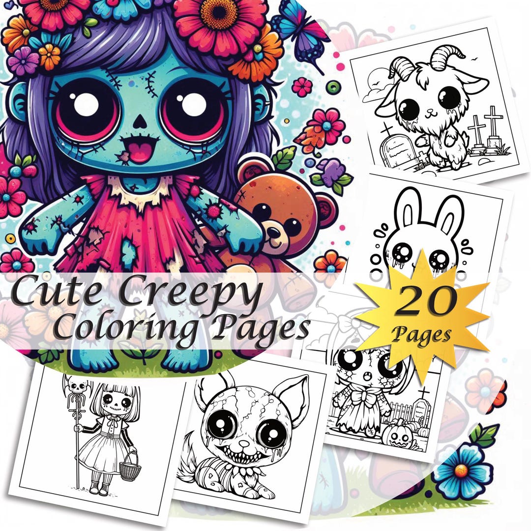 Spooky Coloring Pages, Creepy Coloring Pages, Coloring Book for Adults ...
