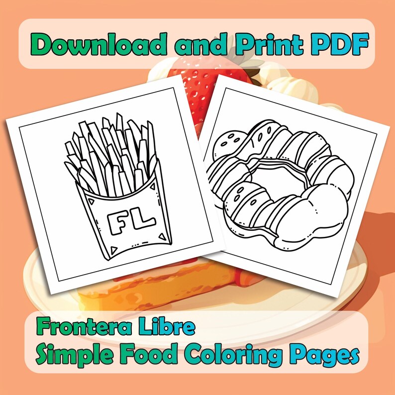 Simple Food Bold and Easy Coloring Pages-simple and Cute Designs Adult ...