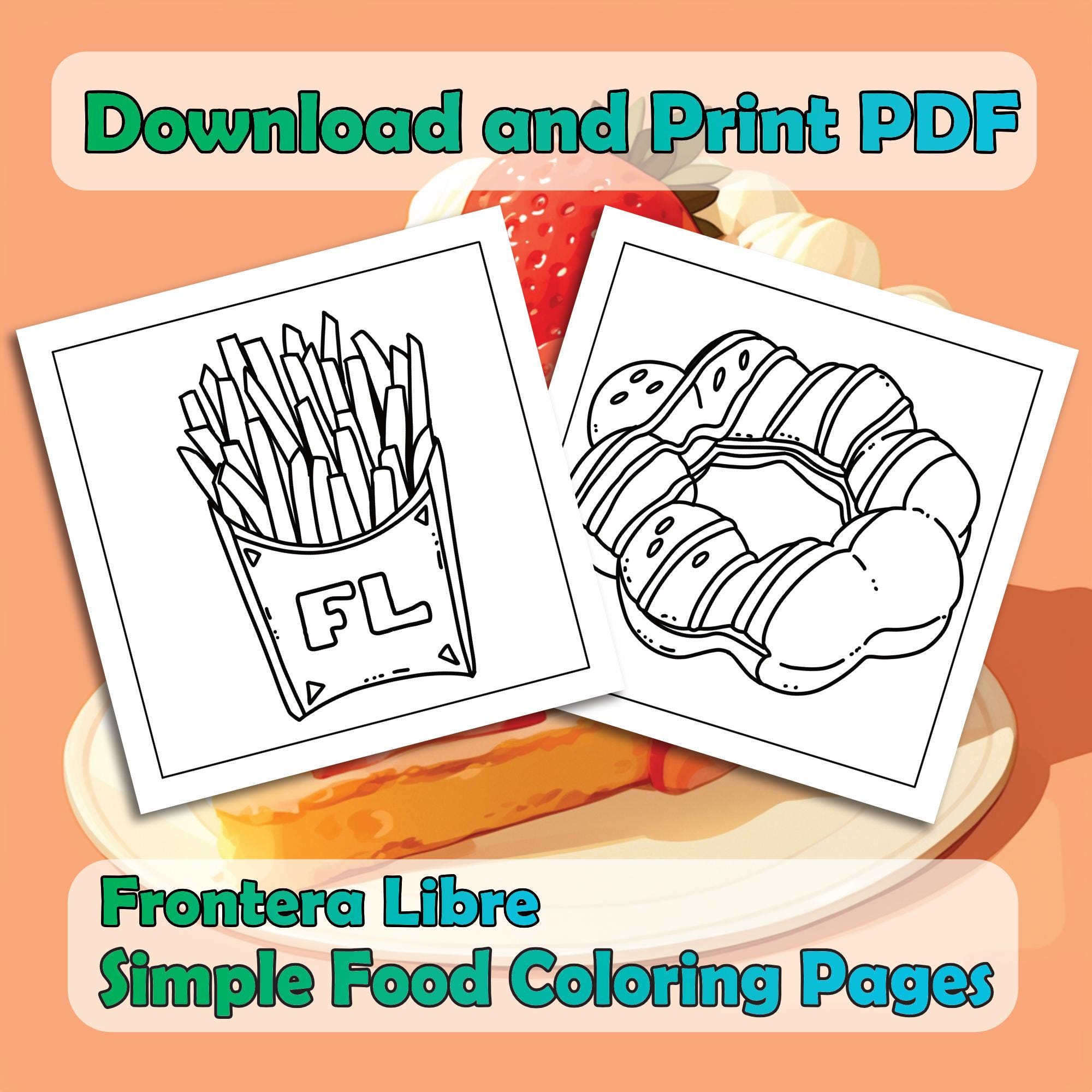 Simple Food Bold and Easy Coloring Pages-simple and Cute Designs Adult ...