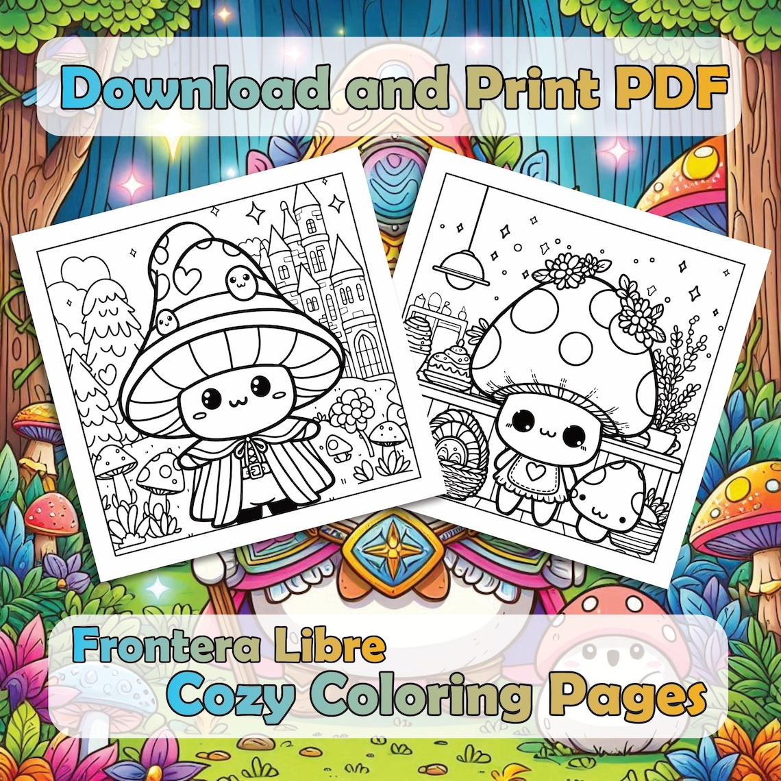 20 Cozy Friends Coloring Pages: Coloring Book for Adults, Teens and ...
