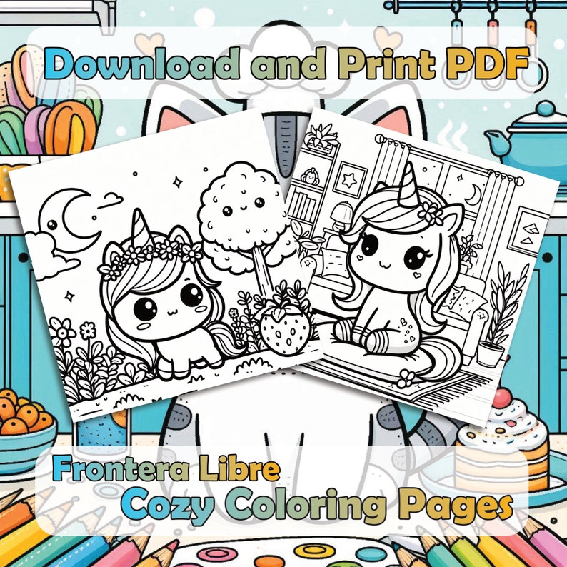 20 Cozy Coloring Pages: Coloring Book for Adults, Teens and Kids ...