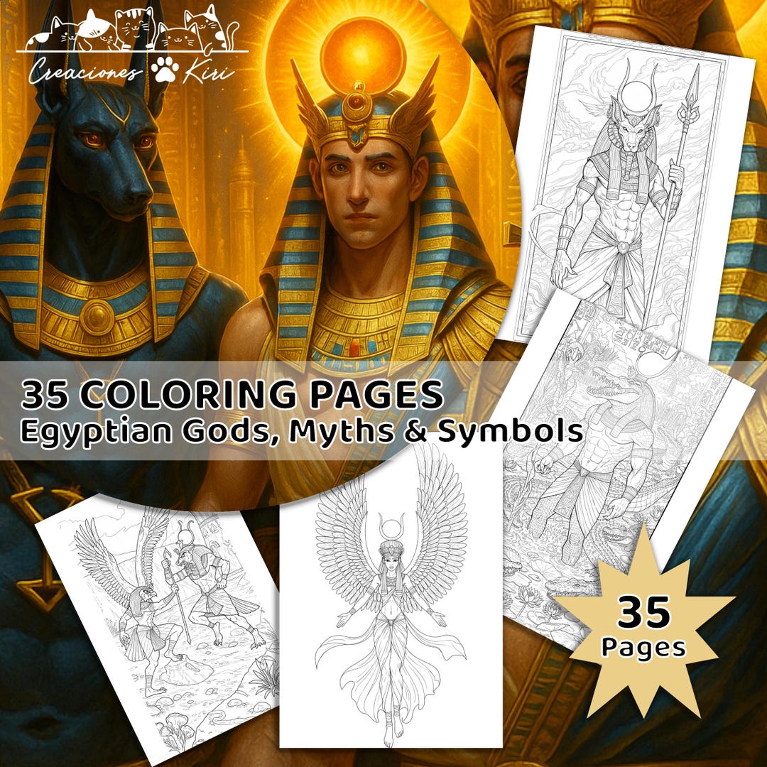 35 Egyptian Mythology Coloring Pages | Gods, Pharaohs & Sacred Symbols ...