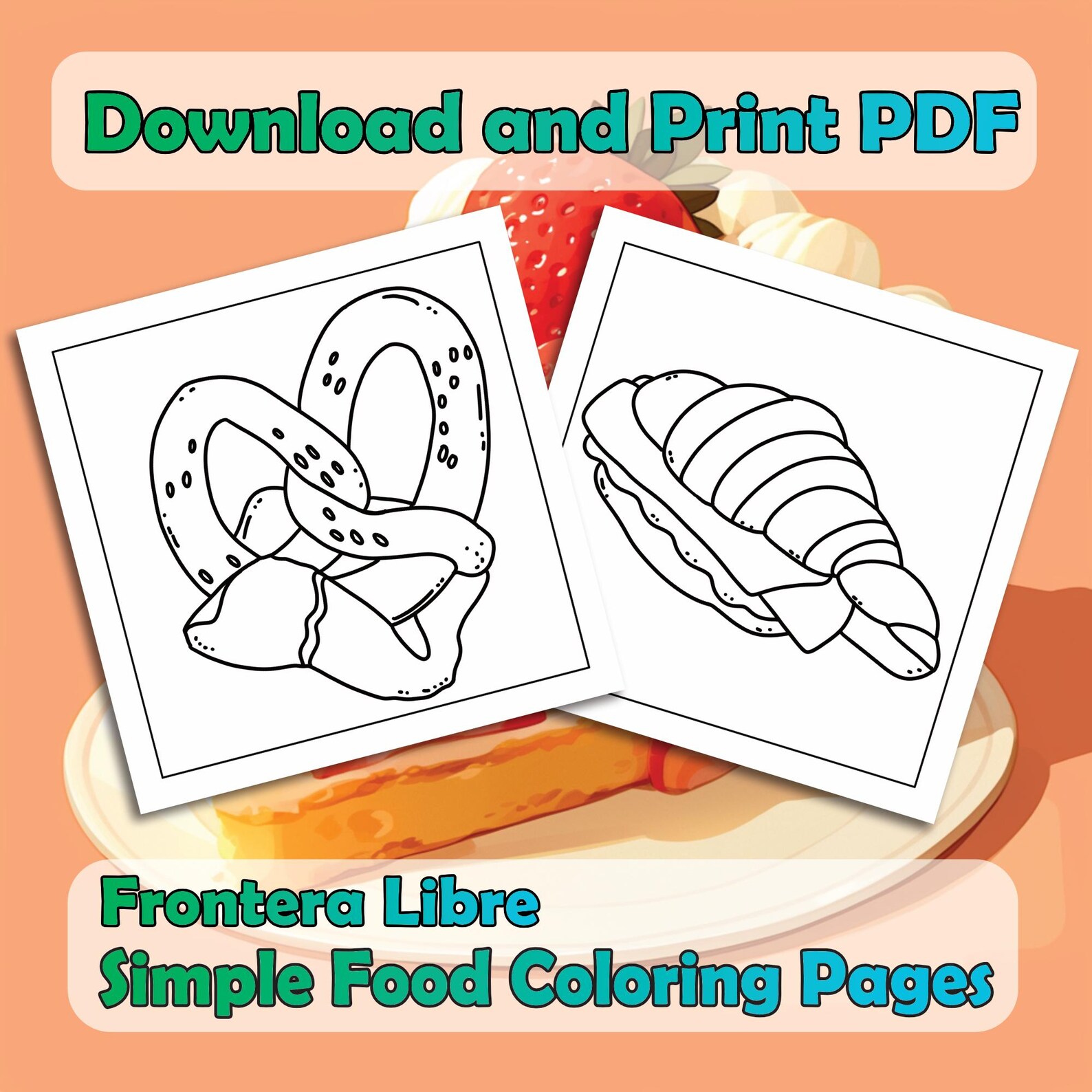 Simple Food Bold and Easy Coloring Pages-simple and Cute Designs Adult ...