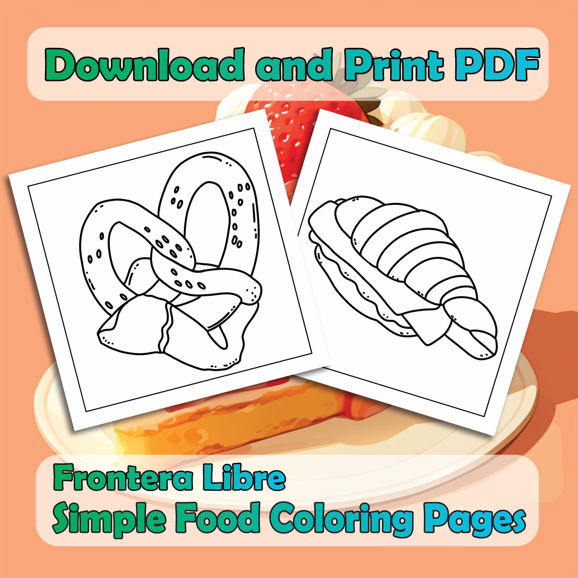 Simple Food Bold and Easy Coloring Pages-simple and Cute Designs Adult ...