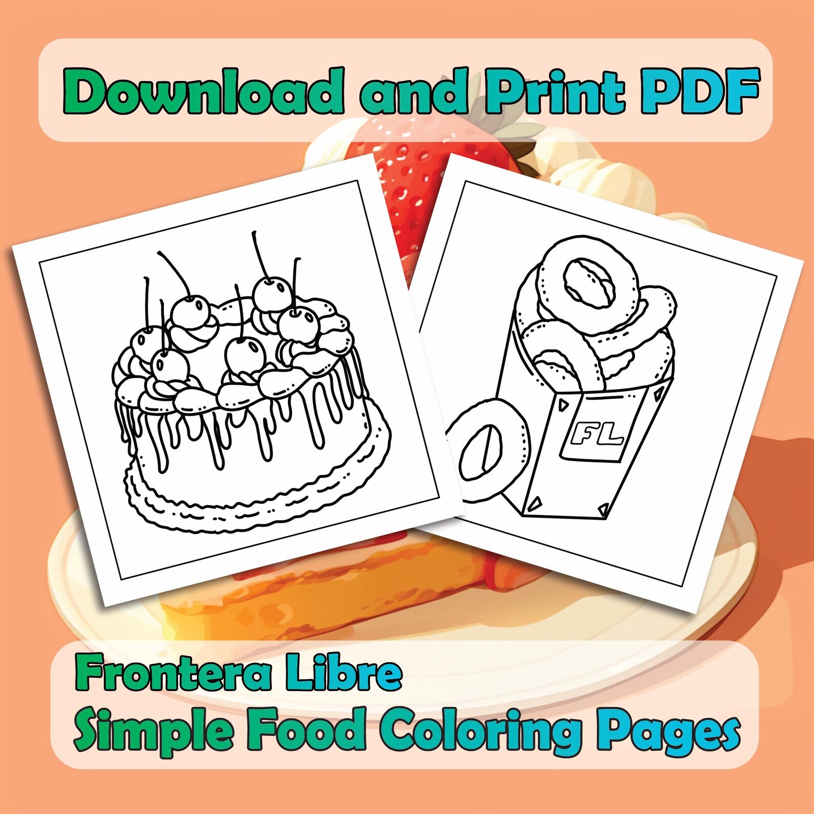 Simple Food Bold and Easy Coloring Pages-simple and Cute Designs Adult ...