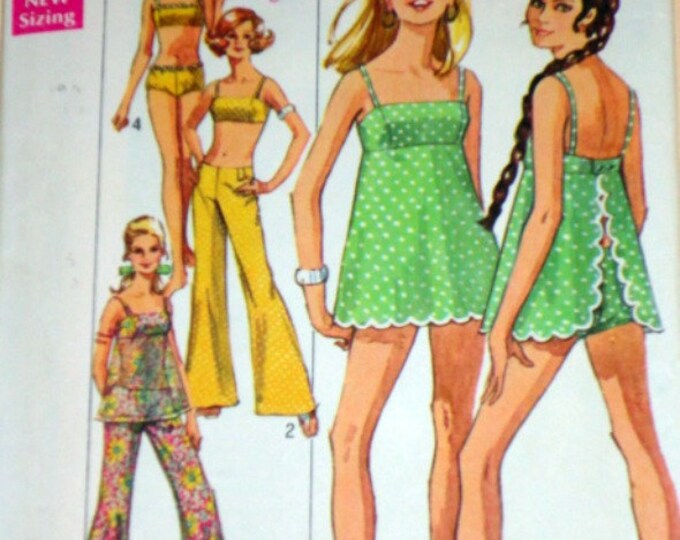Vintage 1960's Simplicity 8199 Sewing Pattern, Bathing-suit and Hip ...