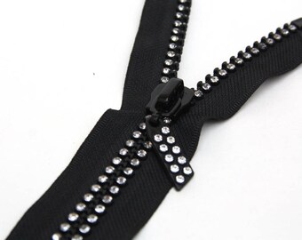 Rhinestone zipper | Etsy