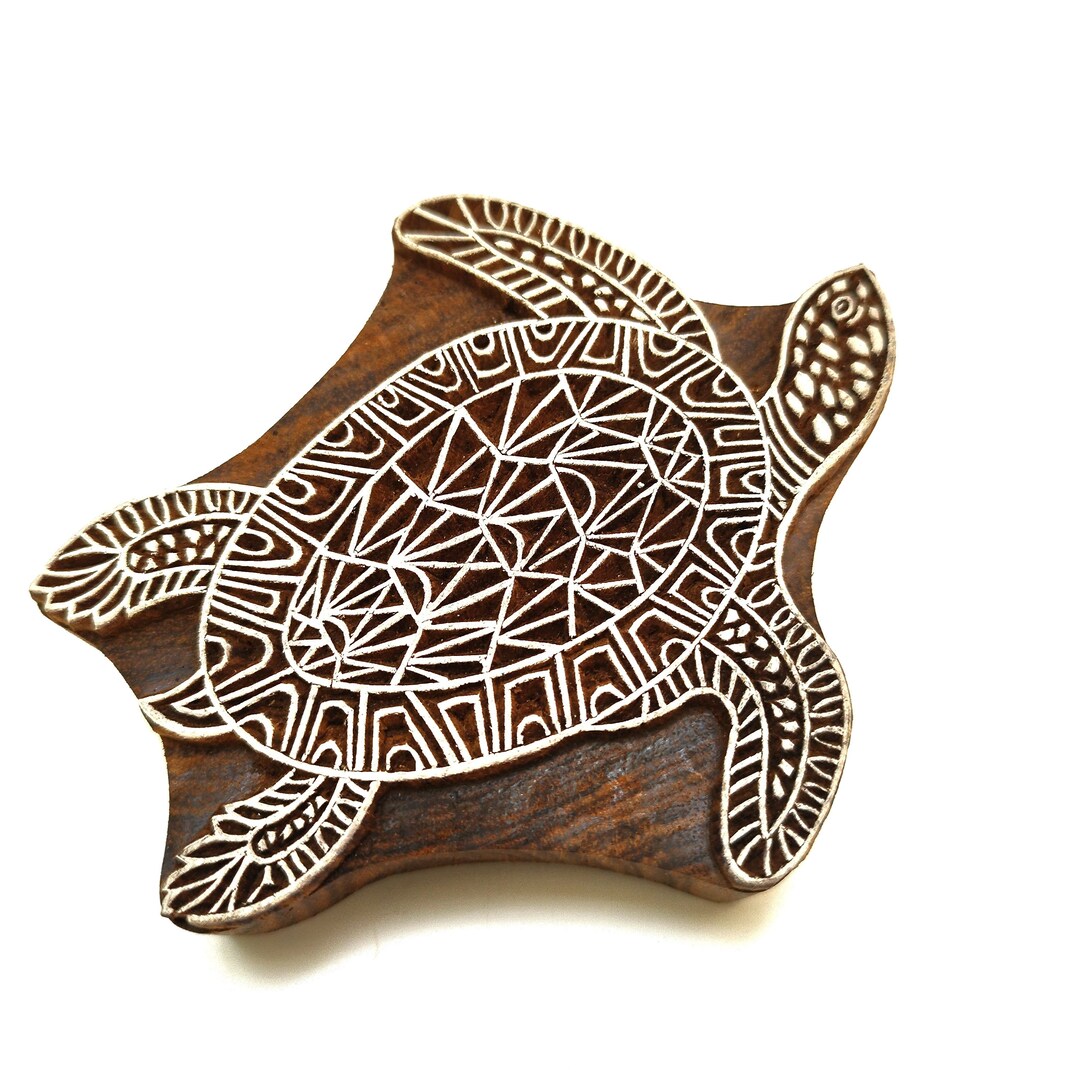 Sea Turtle, Indian Wood Block, Card Printing Stamp, Fabric Block ...