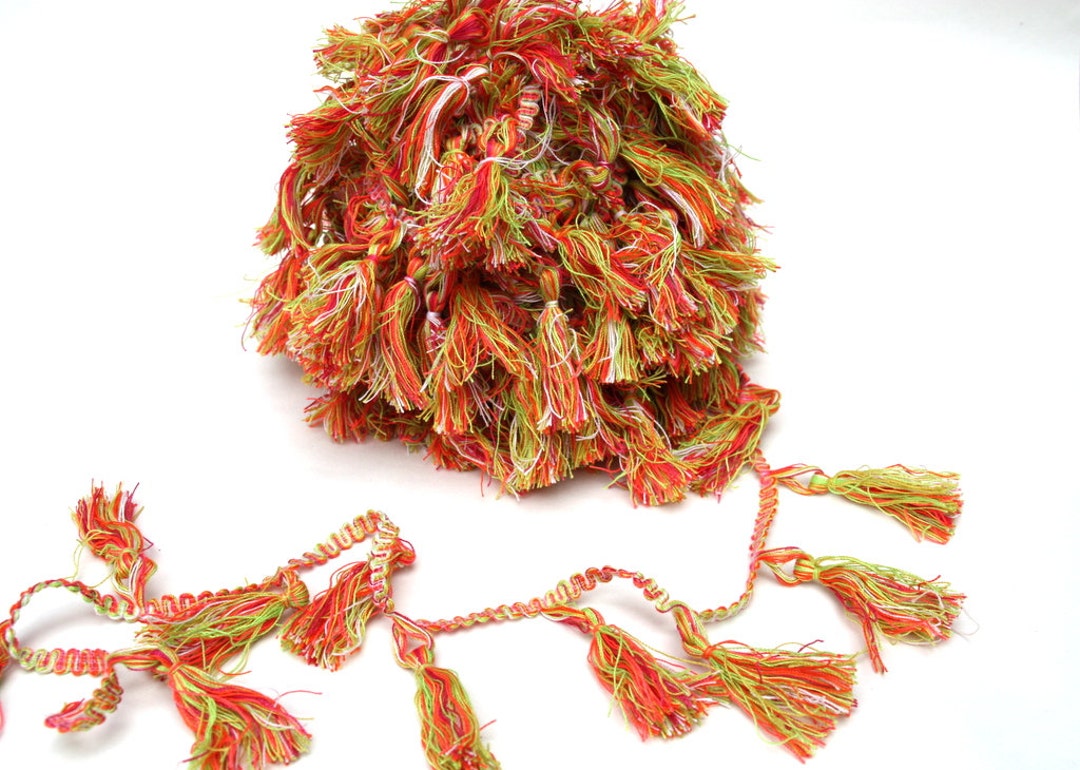 Fringe Trim With Multi Colored Tassels Sari Trim Scarf Trim - Etsy