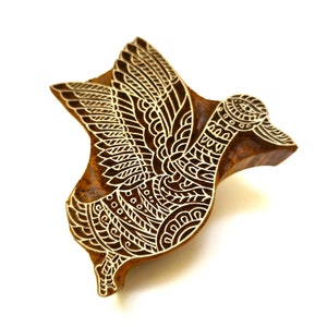 Flying Duck Wood Block Print Stamp, Indian Textile Block Printing, Card ...