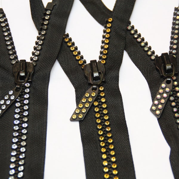 Rhinestone Zipper - Etsy