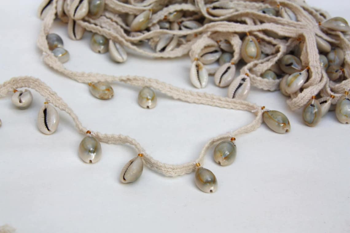 Cowrie Shell Trim Shell Trim Lace Sea Shell DIY Jean Jacket | Etsy Canada