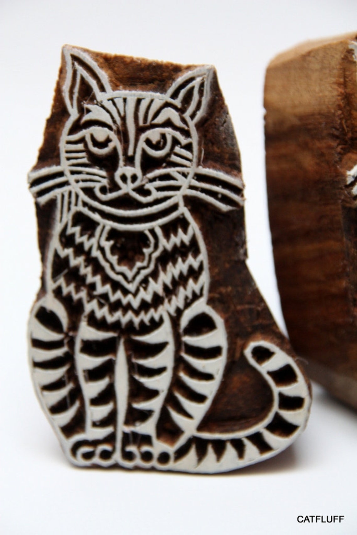 Cat Wood Block Print Stamp 1 Pc. Textile Block Printing | Etsy