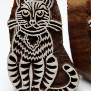 Cat Wood Block Print Stamp, 1 Pc., Textile Block Printing, Card Making ...