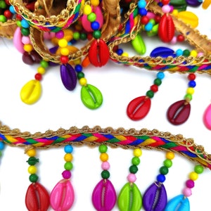 Rainbow Cowrie Shell Trim Shell Trim Lace Sea Shell 1 - Etsy