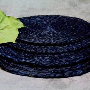 Indigo Blue Hessian, Burlap, Jute Placemats, Kitchen and Dining Table ...
