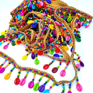 Rainbow Cowrie Shell Trim Shell Trim Lace Sea Shell 1 - Etsy