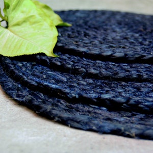 Indigo Blue Hessian, Burlap, Jute Placemats, Kitchen and Dining Table ...