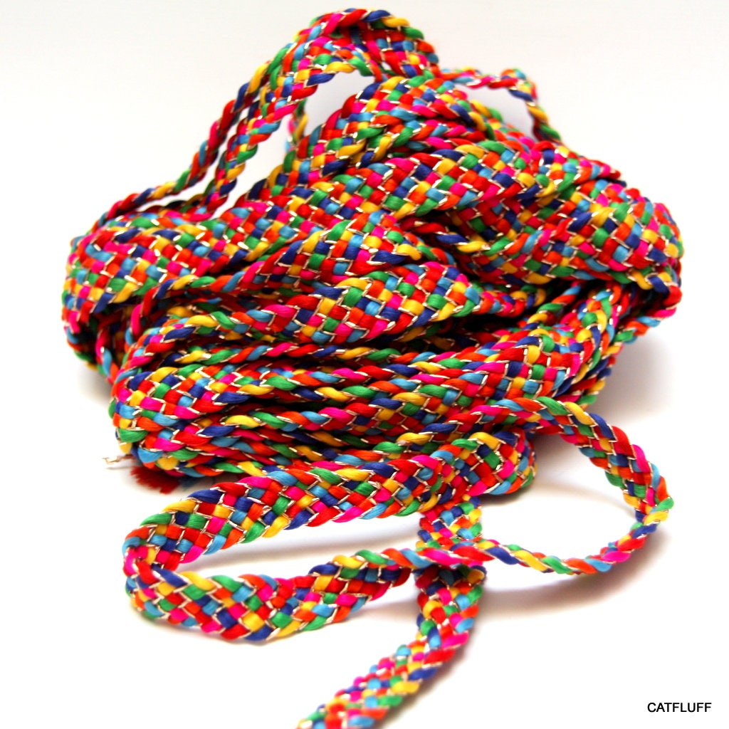 Rainbow Colored Ribbon Cord Multi Colored Trim Indian - Etsy