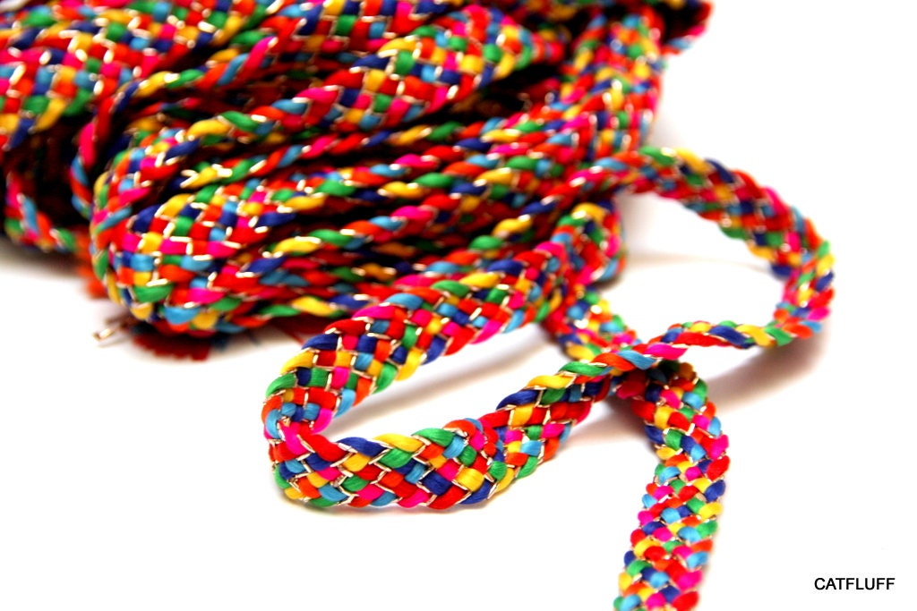 Rainbow Colored Ribbon Cord Multi Colored Trim Indian - Etsy