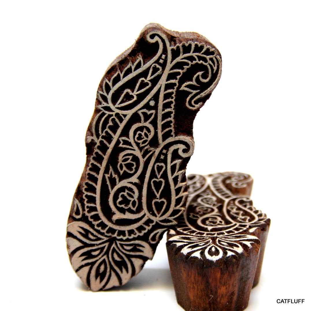 Paisley Intricate Design, Wood Block Print Stamp, Indian Textile Block ...