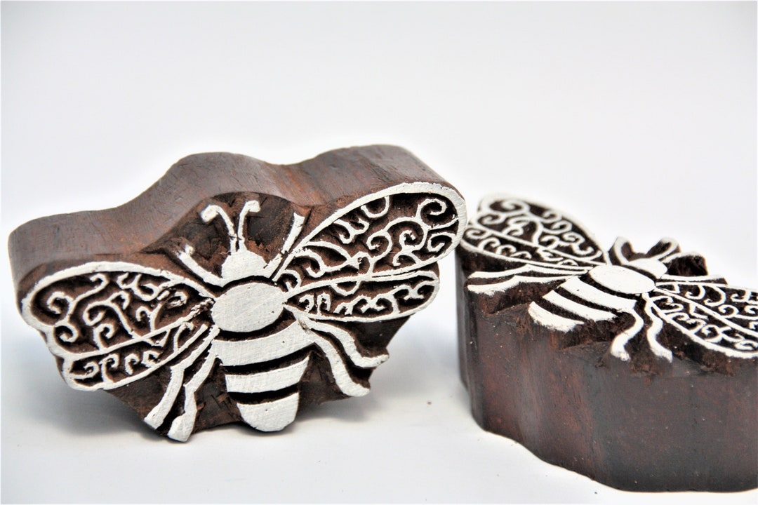 Honey Bee,bumble Bee, Wood Block Print Stamp, Indian Textile Block ...