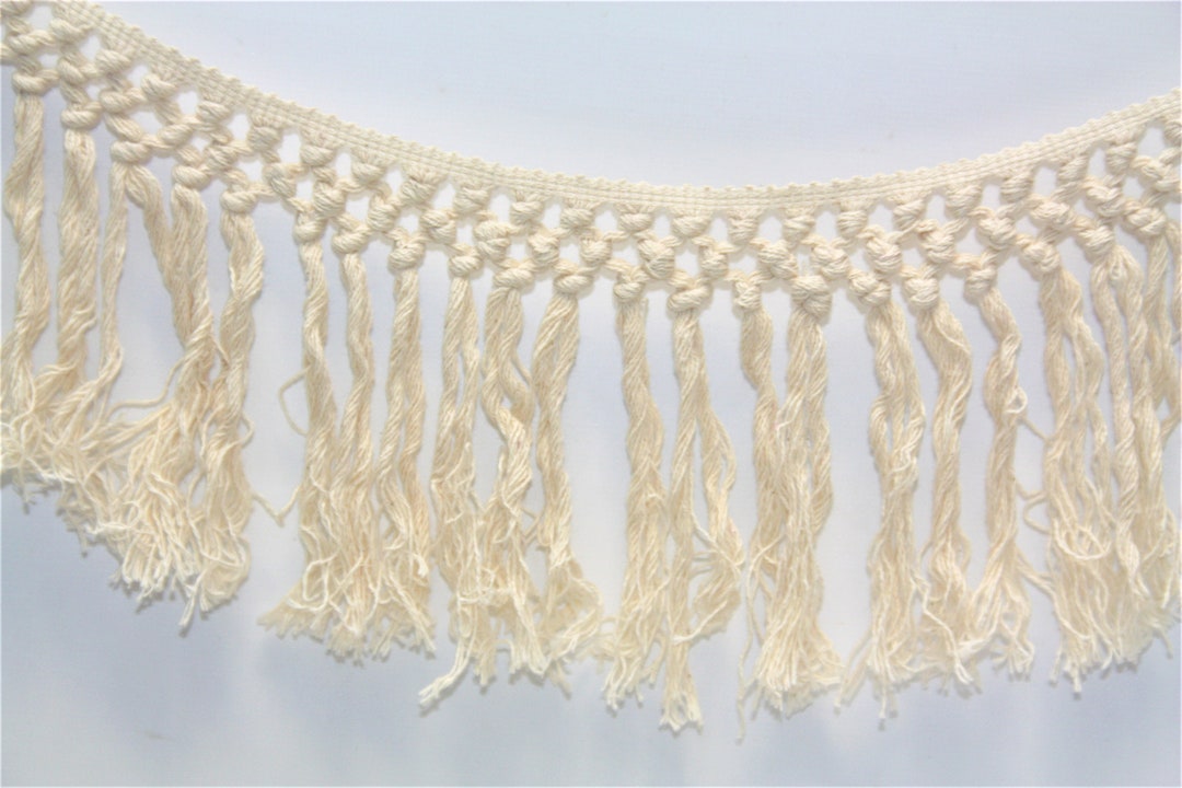 Macrame Cotton Trim off White, Dyeable Lace Trim, 1 Yard, Neutral Color ...