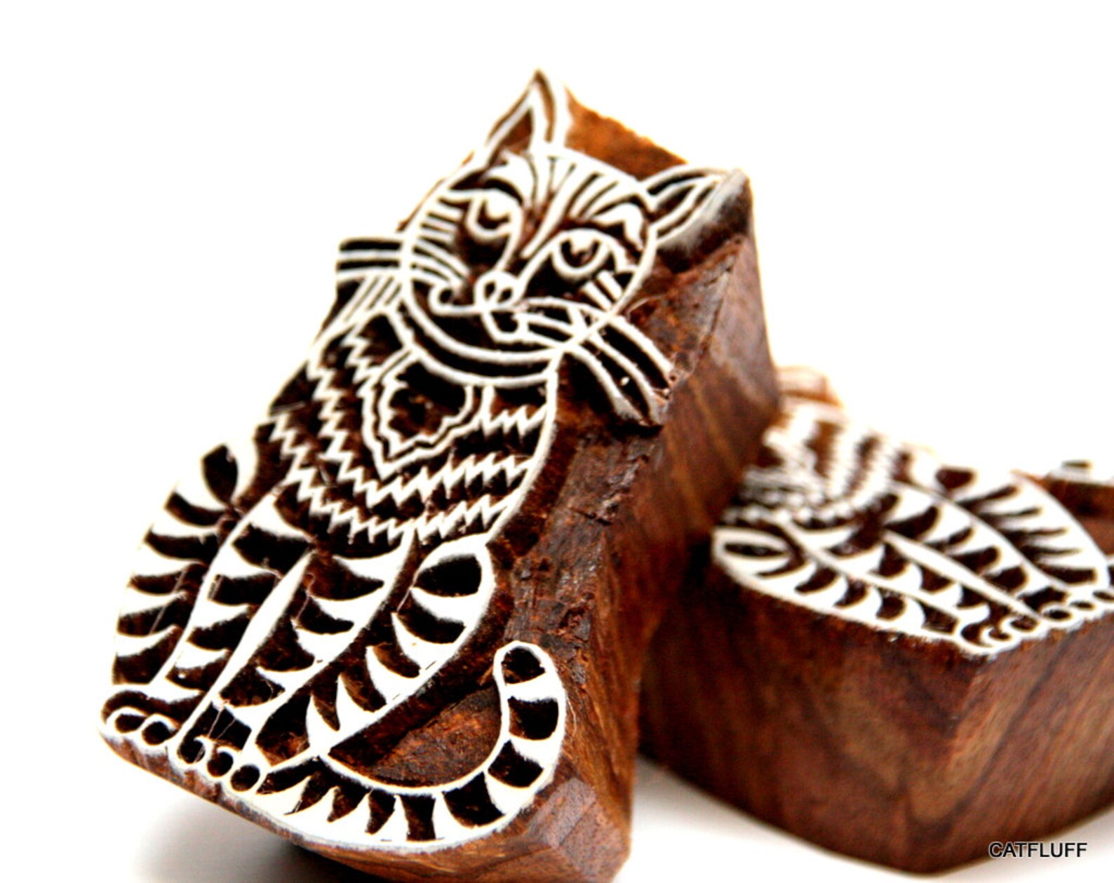Cat Wood Block Print Stamp 1 Pc. Textile Block Printing - Etsy