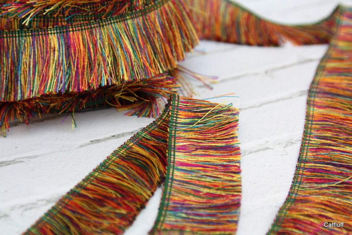 Indian Rainbow Colored Fringe Trim Ethnic Style Lace Sari - Etsy