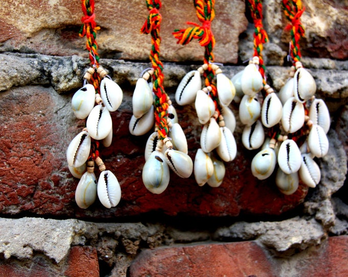 Cowrie Shell Tassels, 5 Piece, Shell Beads, Bag Adorments, Keychains ...