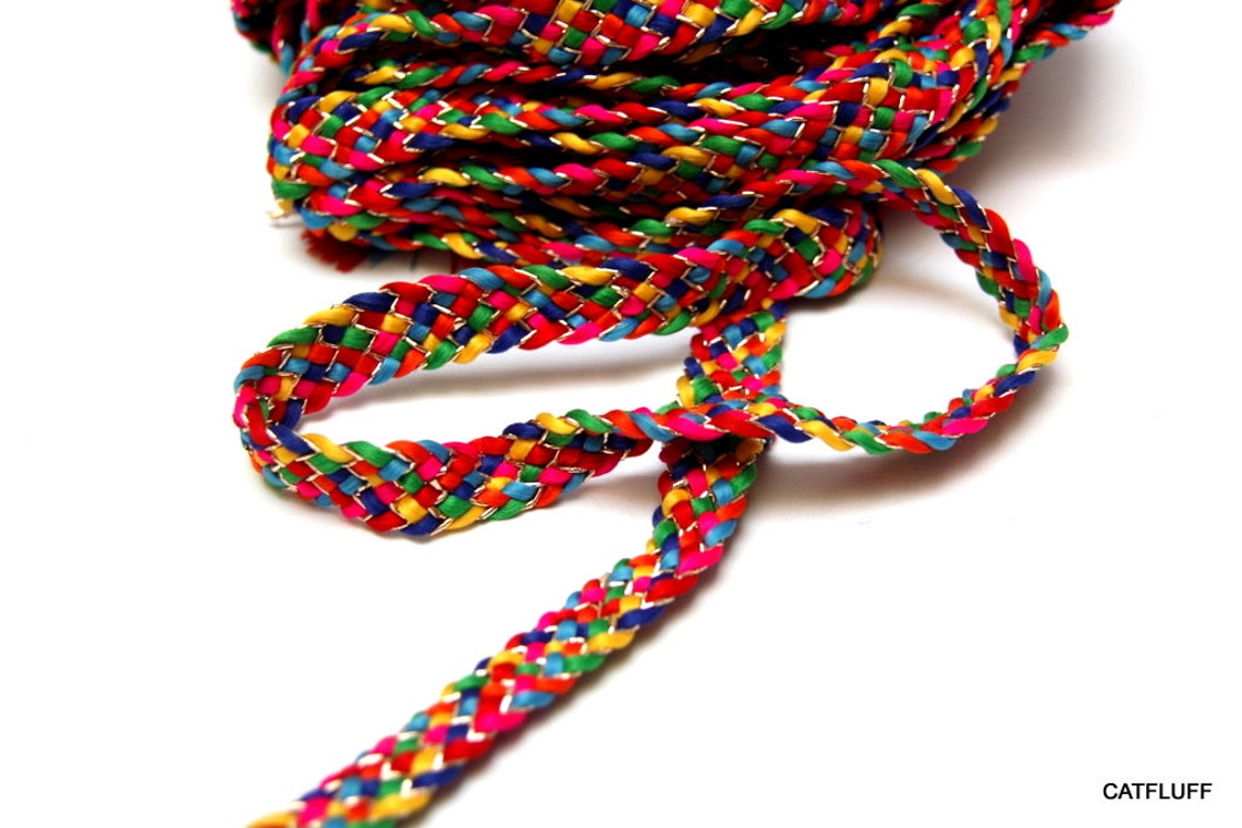 Rainbow Colored Ribbon Cord Multi Colored Trim Indian - Etsy