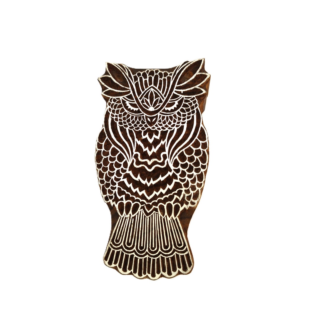 Owl Wood Block Print Stamp, Indian Textile Block Printing, Card Making ...