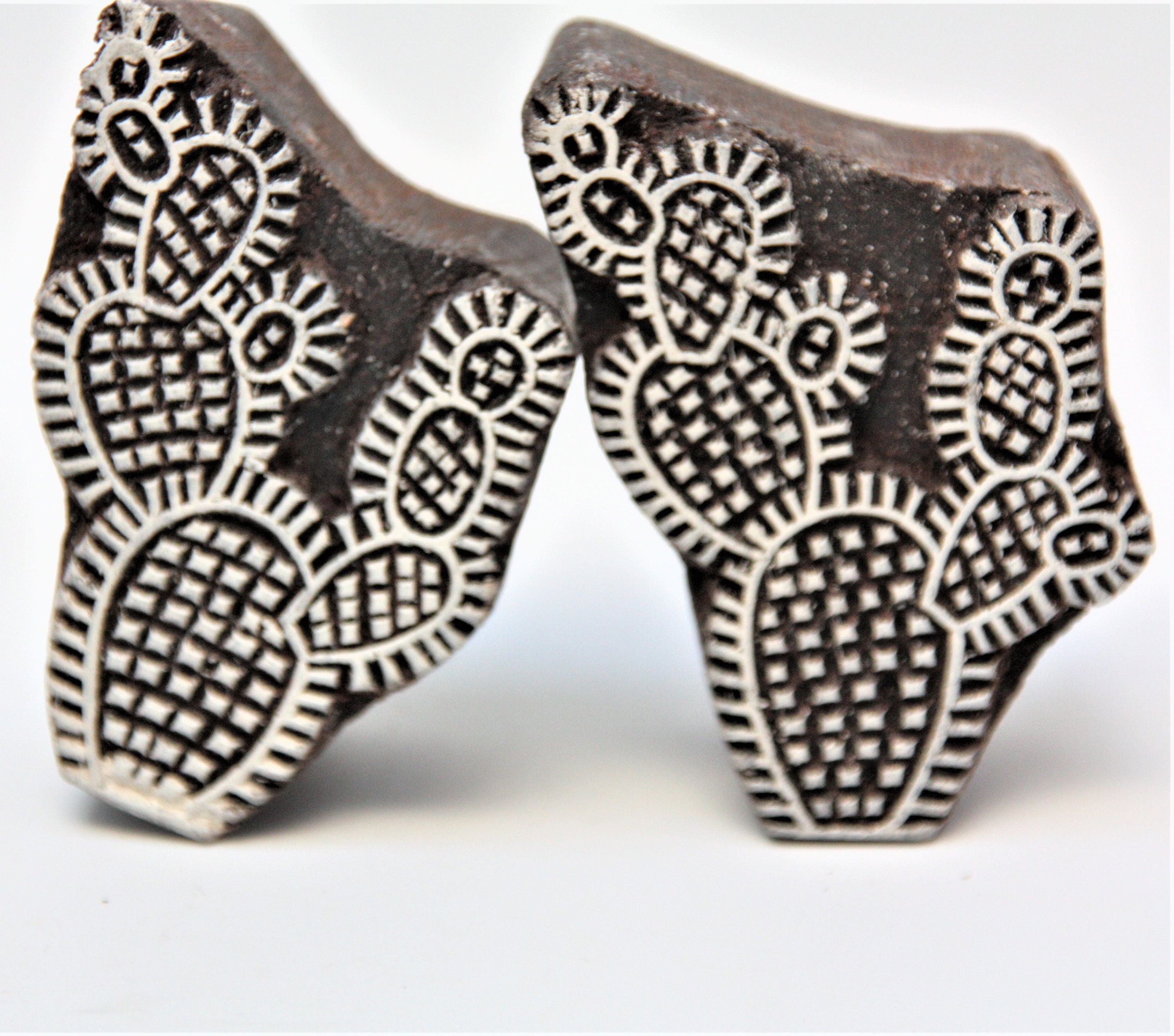 Prickly Pear Cactus Opuntia Wood Block Printing Stamp 1pc | Etsy